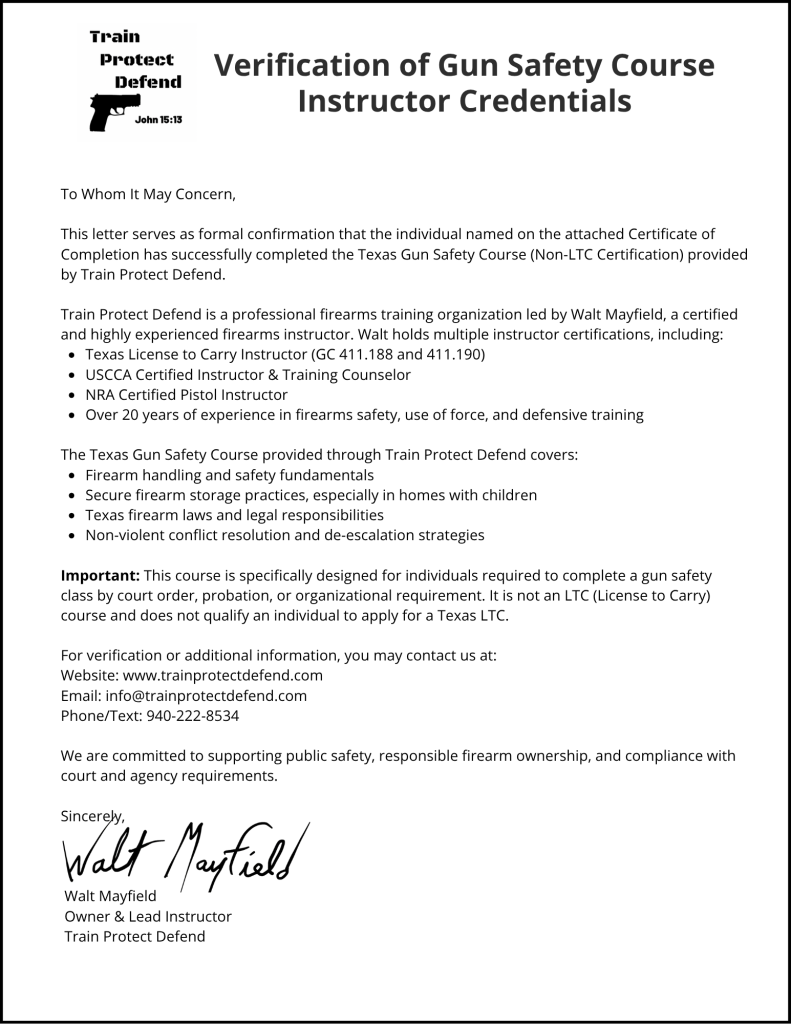 Instructor Credentials – Train Protect Defend | Official Site
