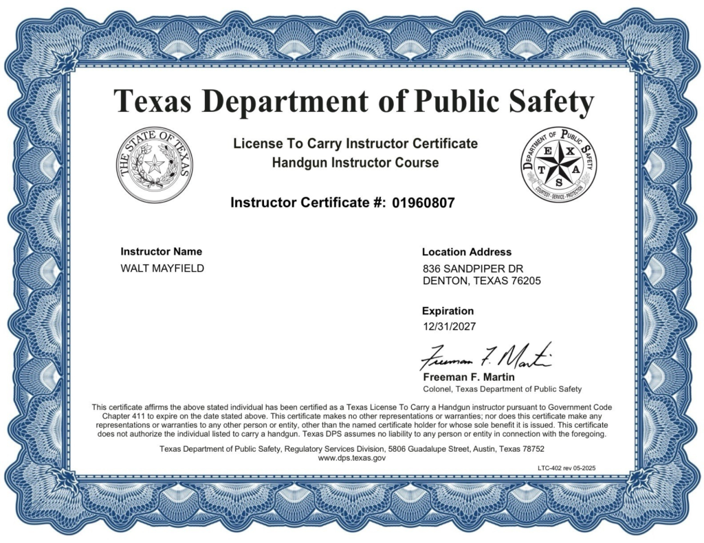 Instructor Credentials – Train Protect Defend | Official Site